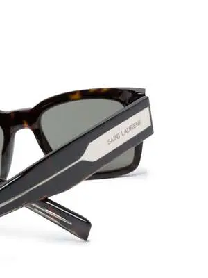 Saint Laurent Logo-plaque Square-frame Sunglasses