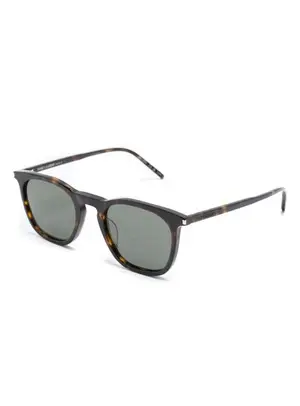 Saint Laurent Tortoiseshell Square Frame Sunglasses - Brown