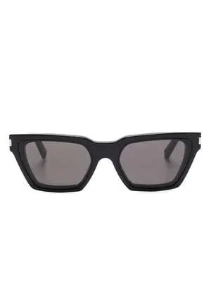 Saint Laurent Logo-engraved Cat-eye Sunglasses - Black