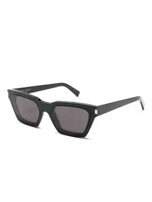 Saint Laurent Logo-engraved Cat-eye Sunglasses - Black