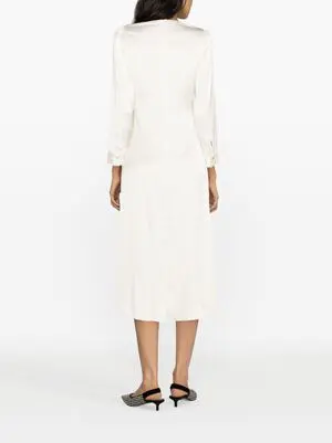 Sandro Asymmetric Satin Midi Dress