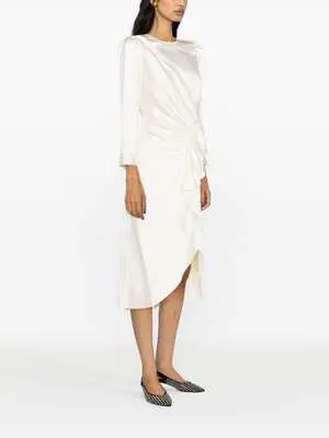 Sandro Asymmetric Satin Midi Dress
