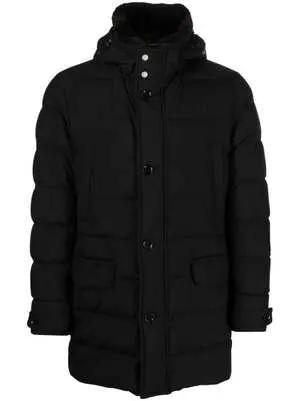 MOORER Shearling-collar Padded Coat