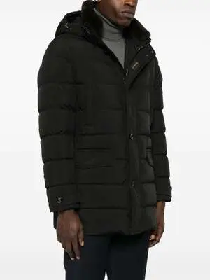 MOORER Shearling-collar Padded Coat