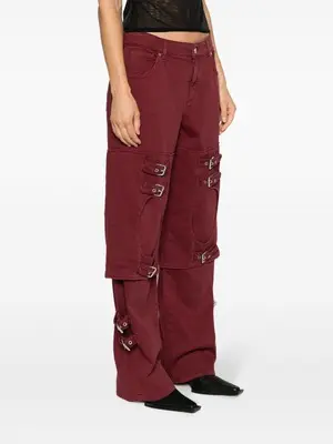 Blumarine Buckle-detail Boyfriend Jeans - Red
