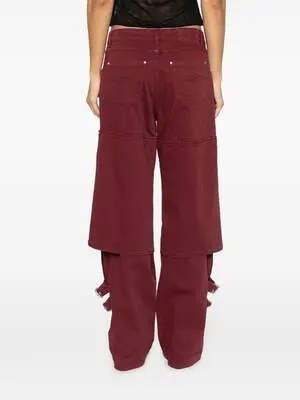 Blumarine Buckle-detail Boyfriend Jeans - Red