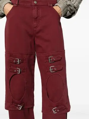 Blumarine Buckle-detail Boyfriend Jeans - Red
