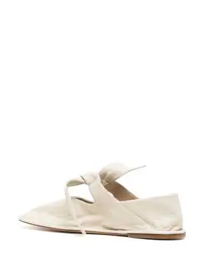 Hereu Leather Ballerina Shoes - White