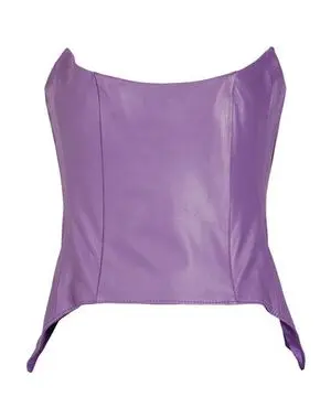 8 BY YOOX Leather Corset Top - Purple