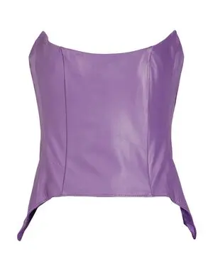 8 BY YOOX Leather Corset Top - Purple