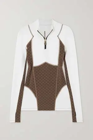 Balmain Printed Paneled Stretch Cotton-jersey Base Layer