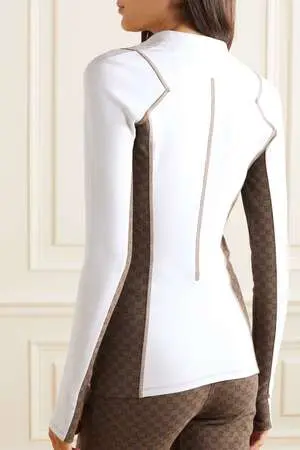 Balmain Printed Paneled Stretch Cotton-jersey Base Layer