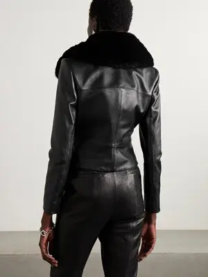 Magda Butrym Faux Fur-trimmed Leather Jacket