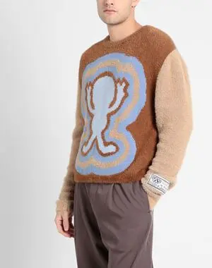 Gcds Jacquard Knit Crewneck Sweater - Camel