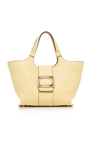 ROGER VIVIER Grand Viv' Choc Leather Tote Bag - Yellow