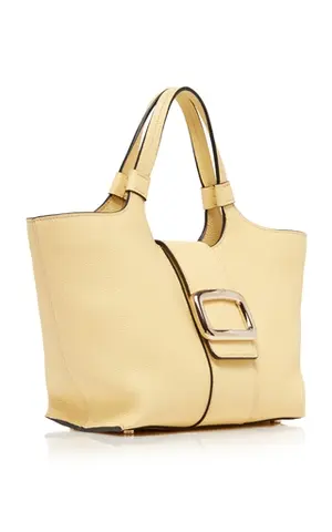 ROGER VIVIER Grand Viv' Choc Leather Tote Bag - Yellow