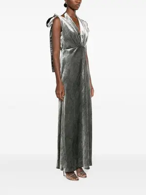 Alberta Ferretti V-neck Velvet Gown