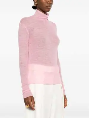 JIL SANDER Semi-sheer Logo-patch Jumper