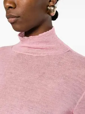 JIL SANDER Semi-sheer Logo-patch Jumper
