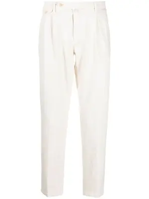 BRIGLIA 1949 Pleated Tapered-leg Jeans - Neutrals