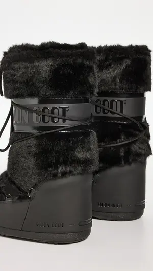 Moon Boot Icon Faux Fur Boots - Black