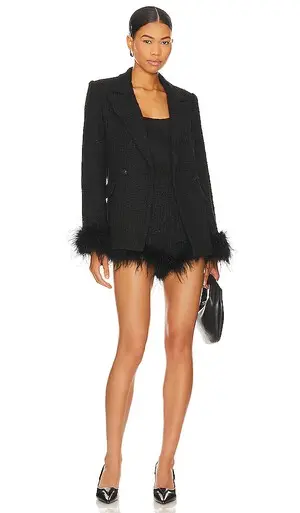 Line & Dot Marci Feather Hem Shorts