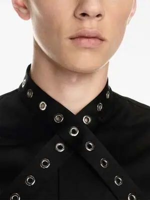 Off-White Eyelet-strap Silk Shirt