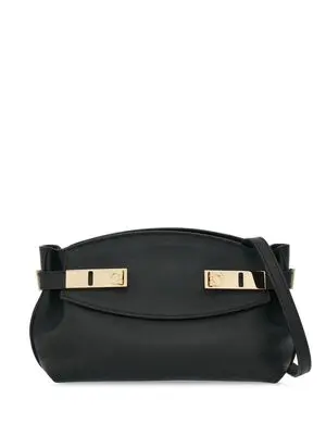 FERRAGAMO Small Hug Leather Crossbody Bag - Black
