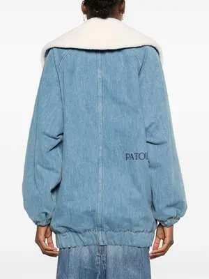 PATOU Faux Shearling-trimmed Denim Jacket - Blue
