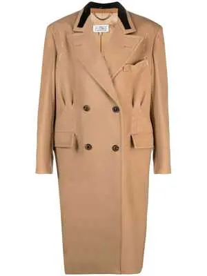 MAISON MARGIELA Four-stitch Double-breasted Coat - Brown