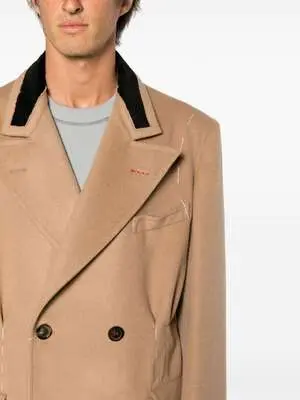 MAISON MARGIELA Four-stitch Double-breasted Coat - Brown