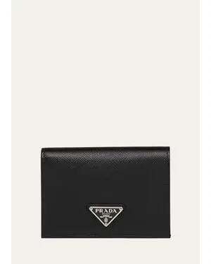 Prada Small Saffiano Leather Wallet Black