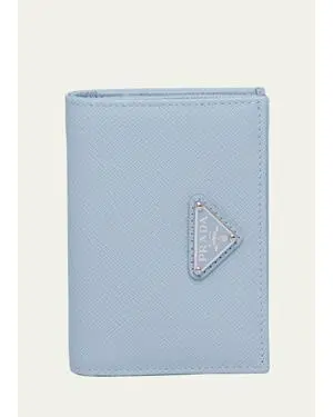 Prada Small Saffiano Leather Wallet Celeste