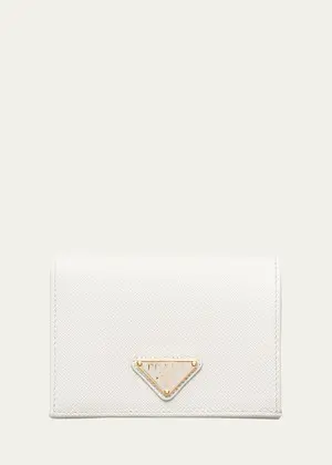 Prada Small Saffiano Leather Wallet F0009 Bianco