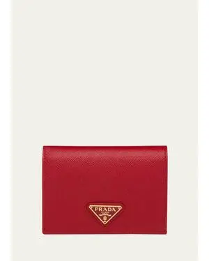 Prada Small Saffiano Leather Wallet Fuoco