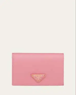 Prada Small Saffiano Leather Wallet Petalo