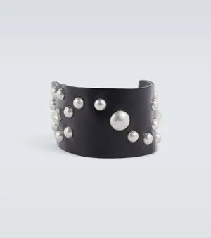 Our Legacy Star Fall Leather Bracelet In Black - 31% Off