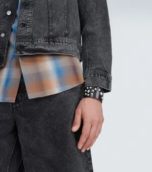 Our Legacy Star Fall Leather Bracelet In Black - 31% Off