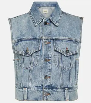 Khaite Lizzo Cropped Denim Vest