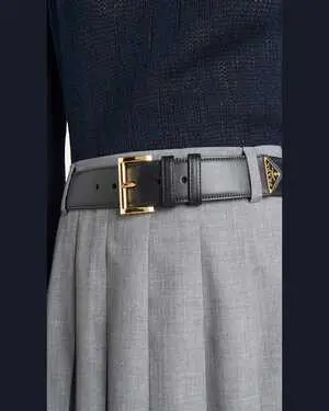 Prada City Calf Leather Belt - Nero