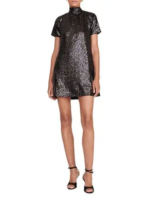 Staud Ilana Sequined Bow-back Minidress