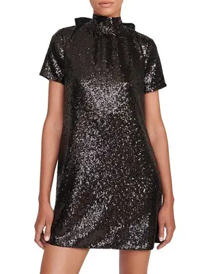Staud Ilana Sequined Bow-back Minidress