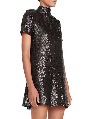 Staud Ilana Sequined Bow-back Minidress