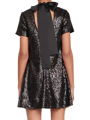 Staud Ilana Sequined Bow-back Minidress