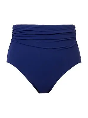 GOTTEX Women's High-Rise Ruched Bikini Bottoms - Black  - Navy