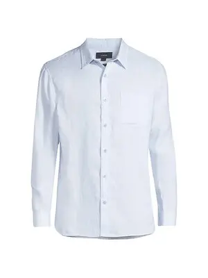 Vince Linen Button-front Shirt - Glacier