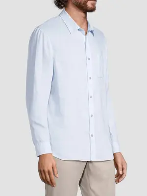 Vince Linen Button-front Shirt - Glacier