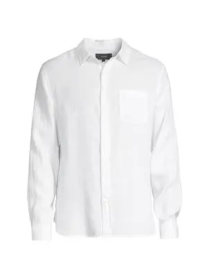Vince Linen Button-front Shirt - Optic White