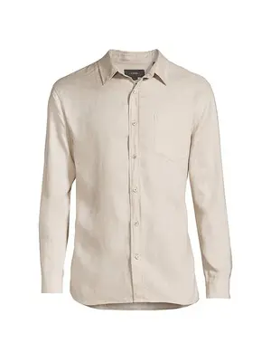 Vince Linen Button-front Shirt Pumice Rock