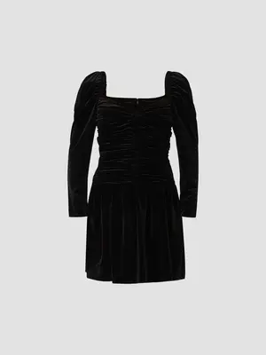 Shoshanna Mari Ruched Velvet Minidress
